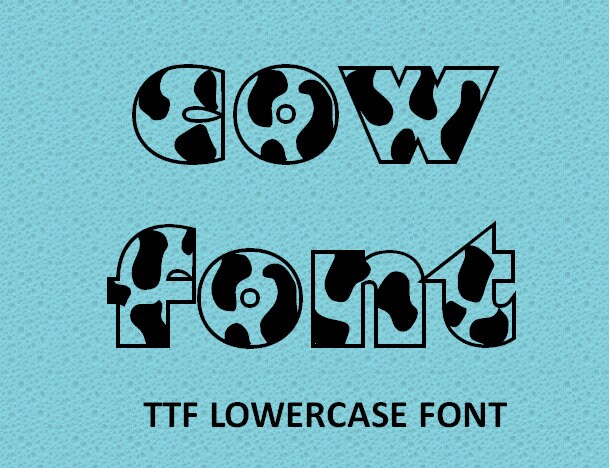 Cow Print TTF Font, Animal Spot Alphabet SVG, PNG (digital Download ...