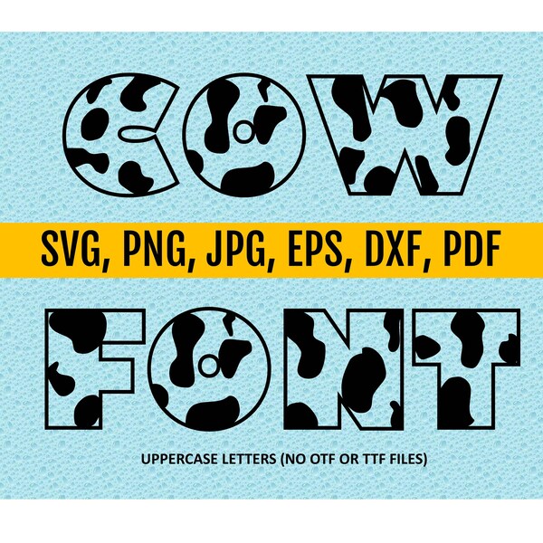 Cow Print Font - Etsy
