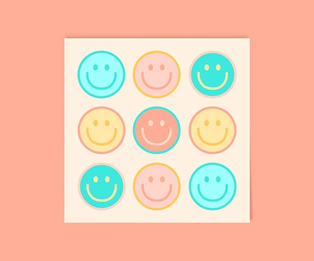 Printable Colorful Smiley Face Digital Art | Bright Happy Wall Art ...