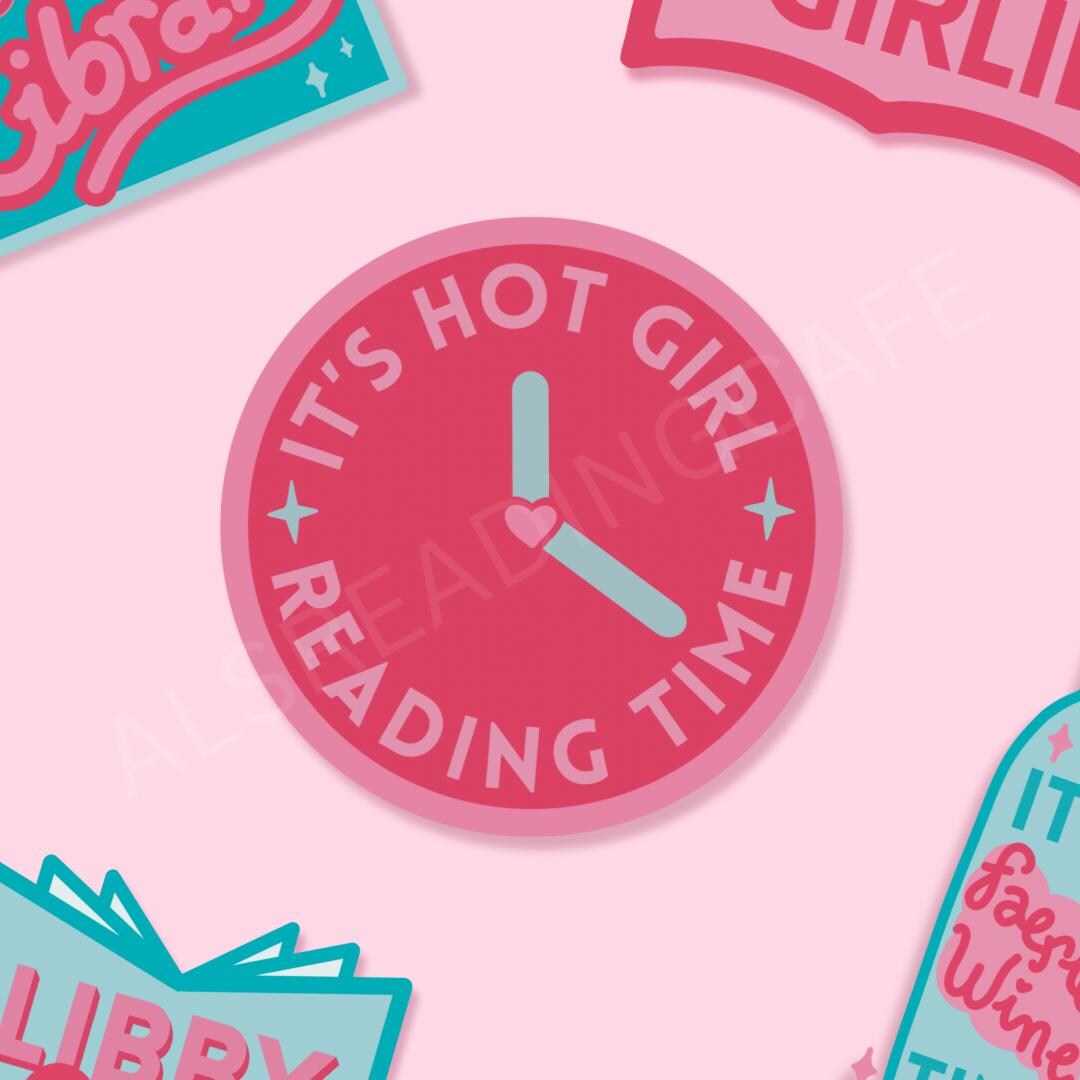 It’s Hot Girl Reading Time Vinyl Sticker | Bookish Kindle Stickers ...