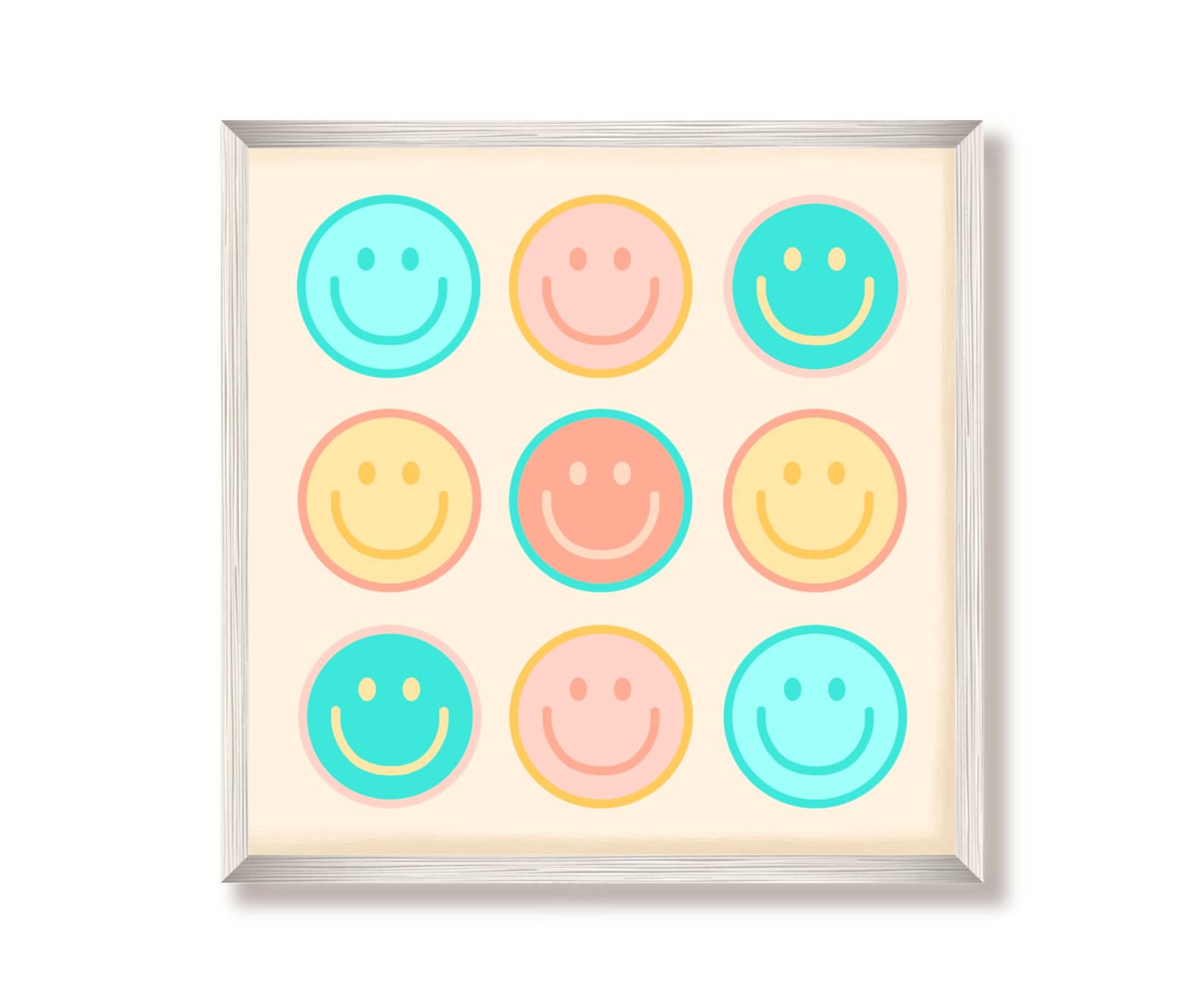 Printable Colorful Smiley Face Digital Art | Bright Happy Wall Art ...