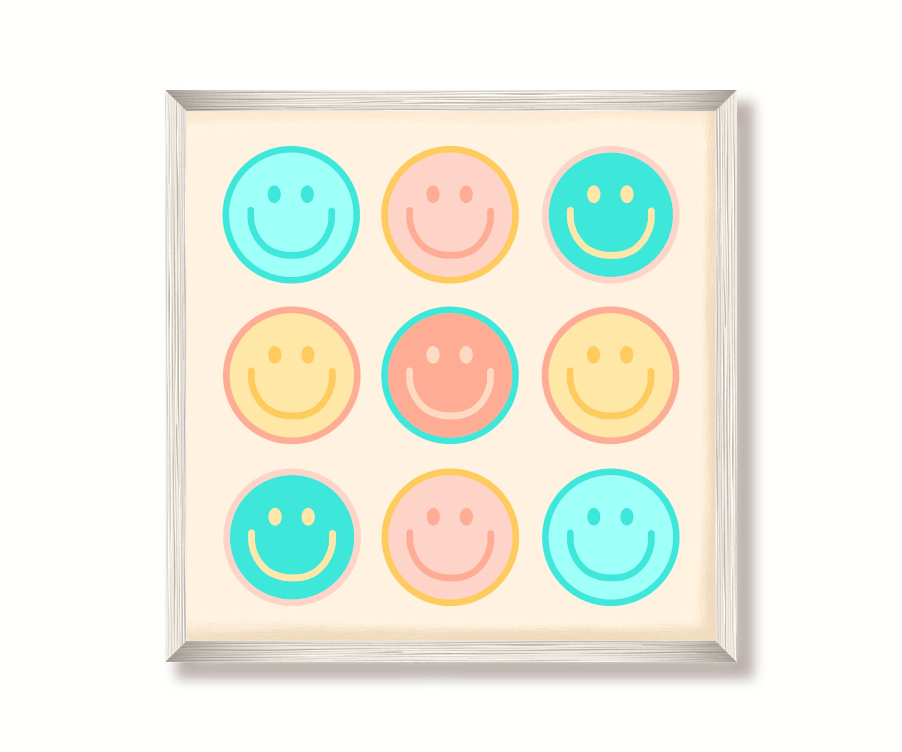 Printable Colorful Smiley Face Digital Art | Bright Happy Wall Art ...