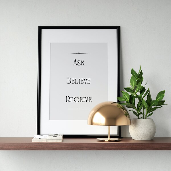 Ask Believe Receive - Etsy