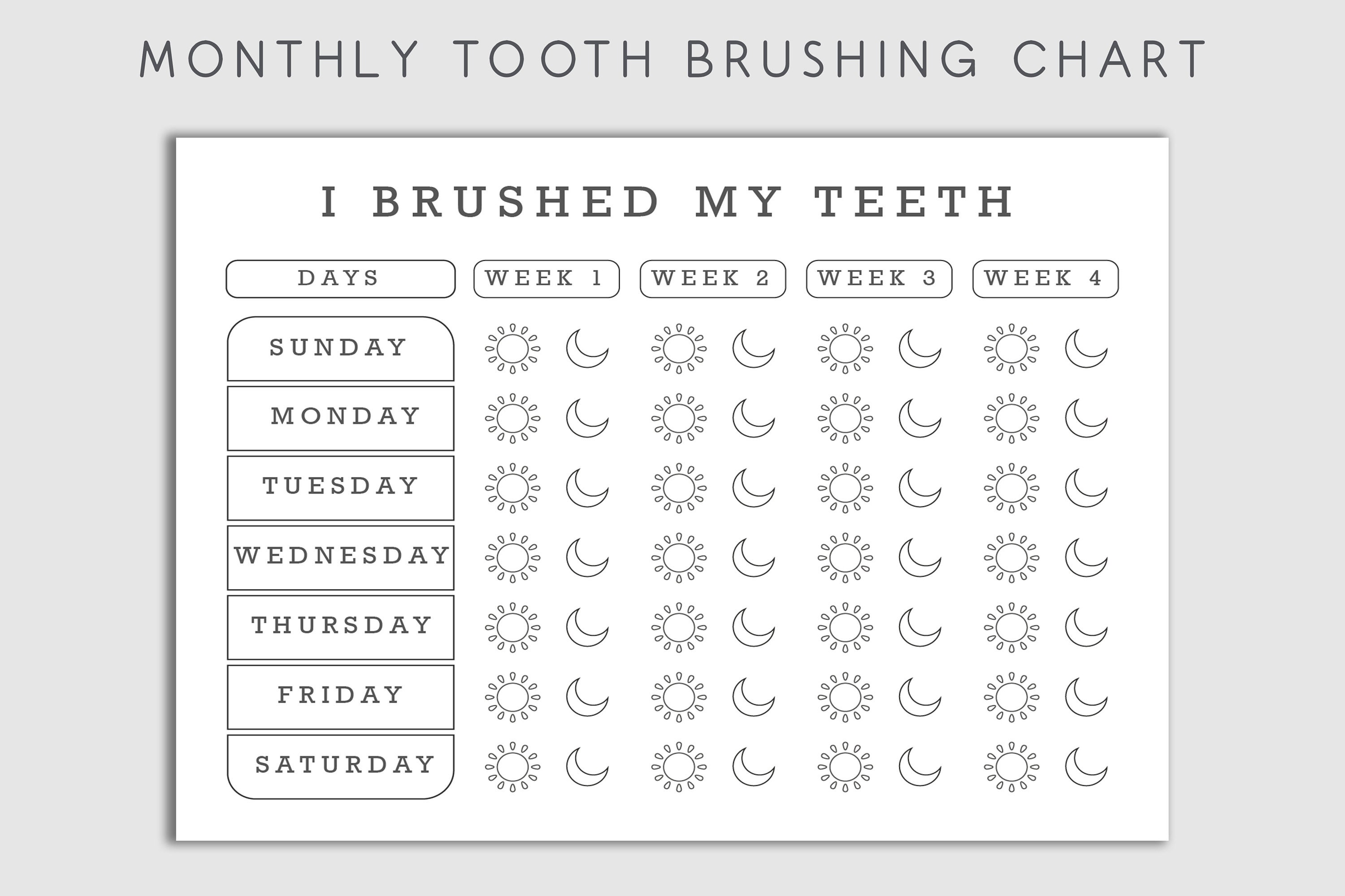 FREE Printable Teeth Brushing Chart For Kids, 60% OFF