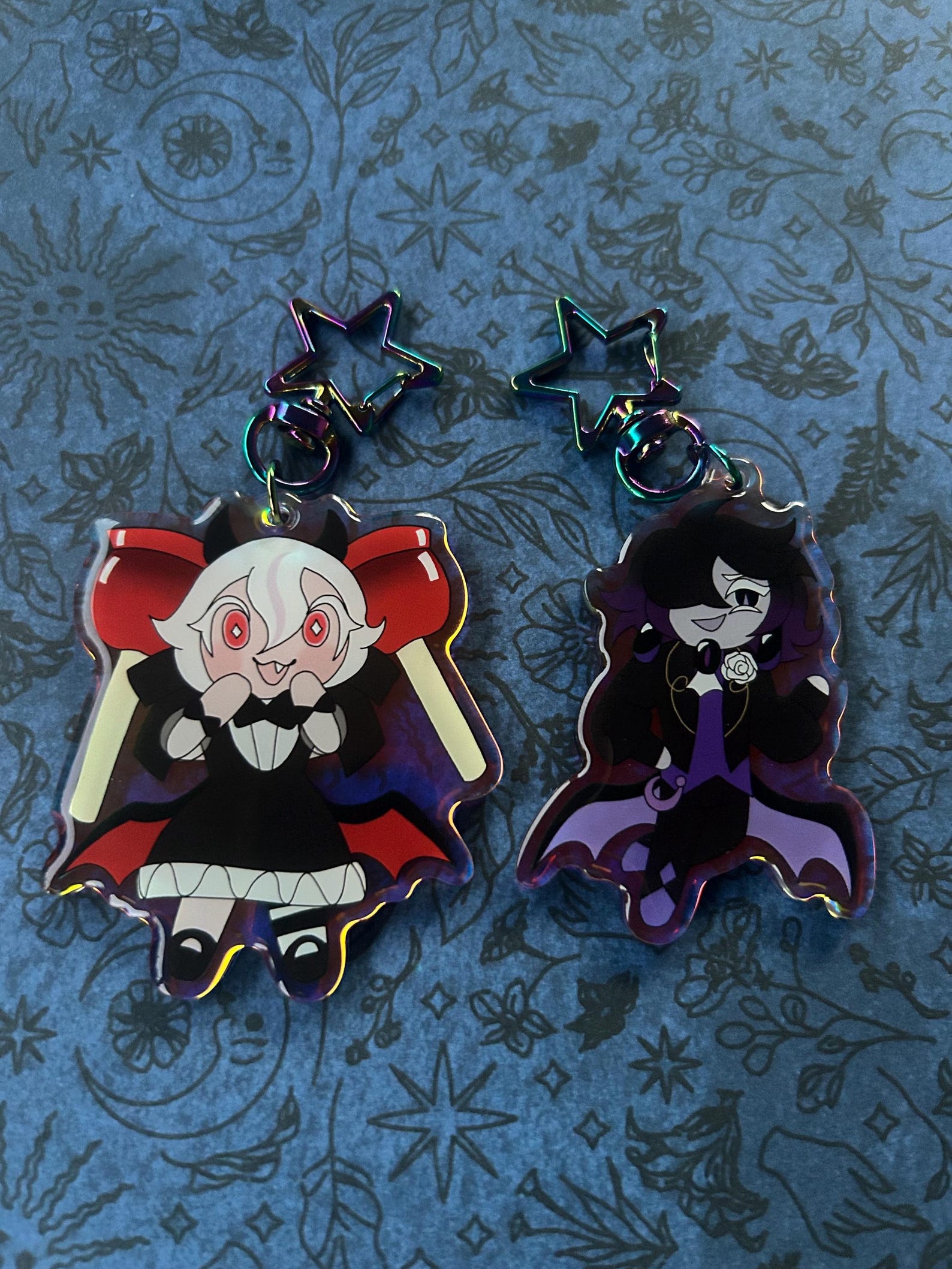 Iridescent Acrylic Cookie Run Keychains Black Sapphire & Candy Apple - Etsy