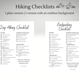 Planning Bundle| Hiking Checklist| Backpacking Checklist| Overnight ...