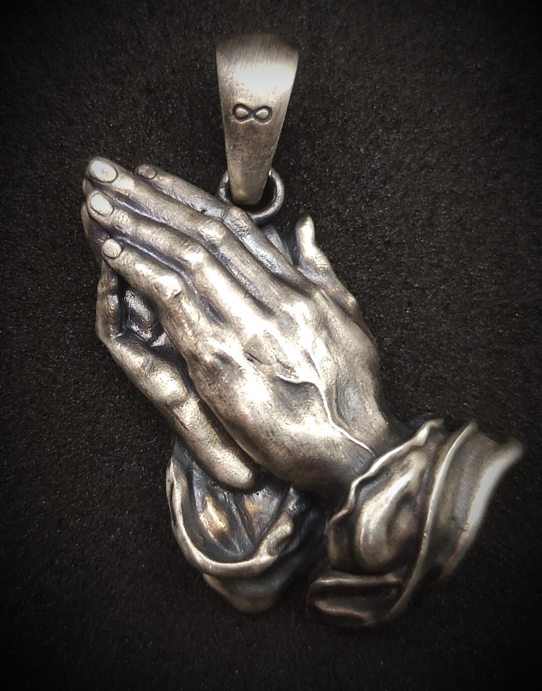 Praying Hands Silver Handmade Pendant Necklace, Religious and Artistic ...
