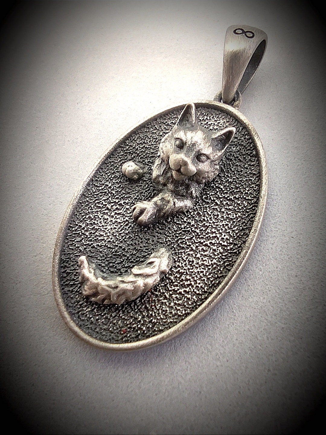 Cat Silver Pendant With Chain, Kitty Silver Charm, Gift for Cat Gift ...