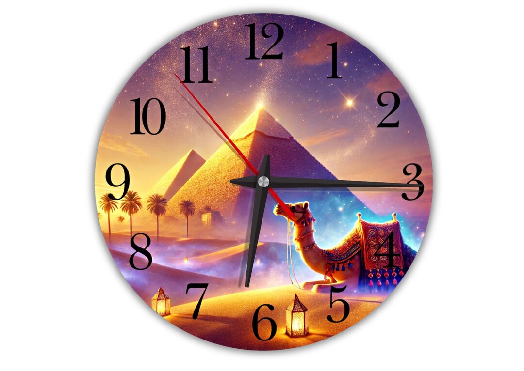 Egyptian Wall Clock Pyramid Home Decor, Exotic Gift, Desert Travel Wall ...