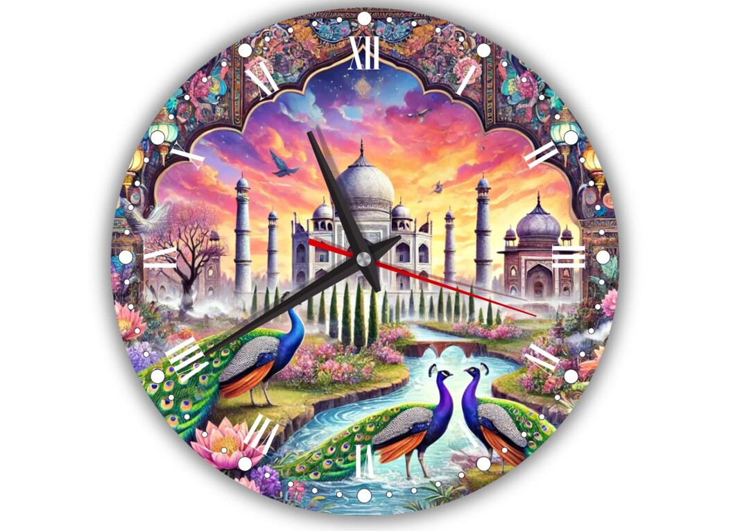 Taj Mahal Wall Clock – Indian Landmark Home Decor, Exotic Gift, Silent ...