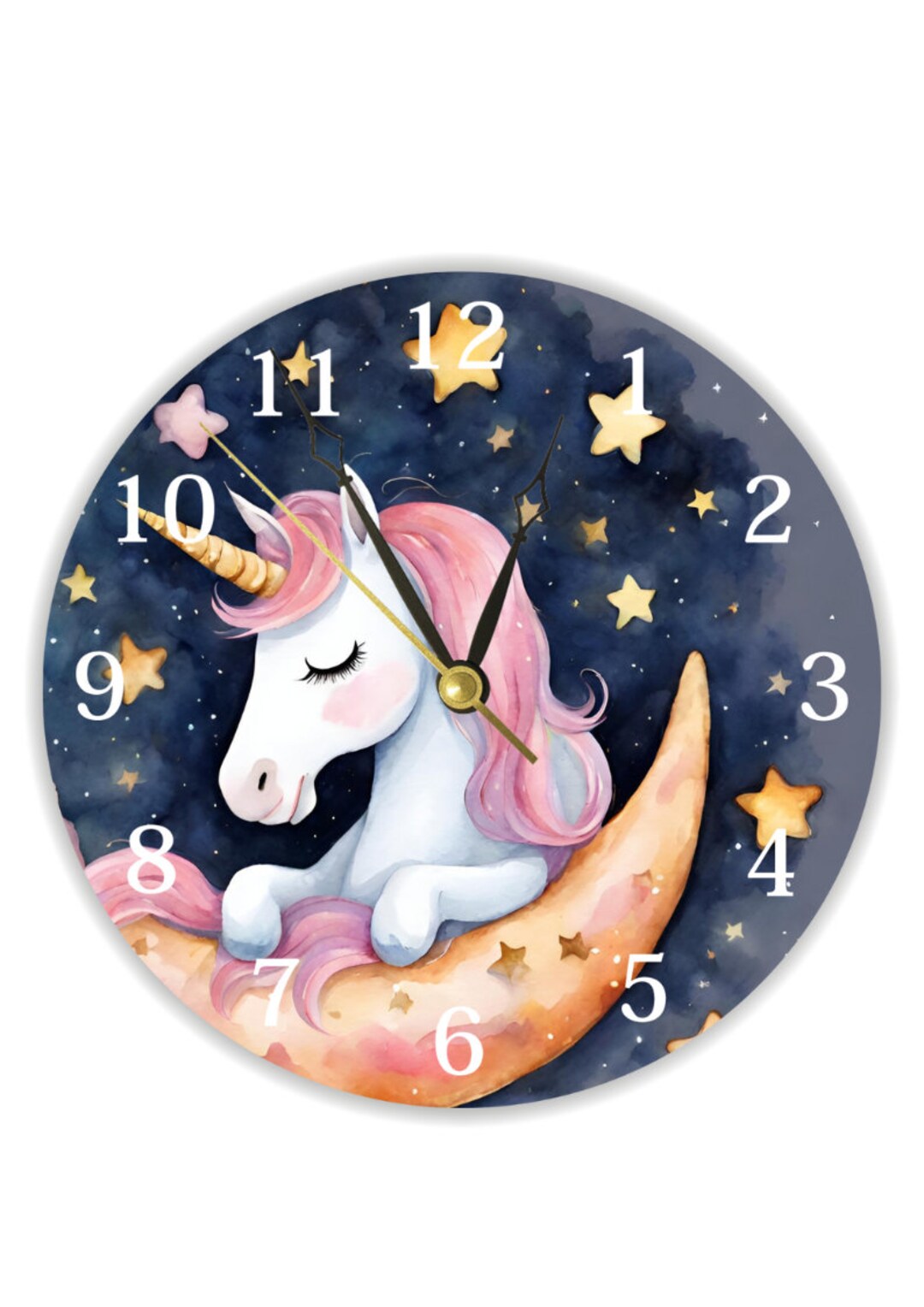 Girls Wall Clock – Unicorn, Silent Personalized Wall Clock for Children ...