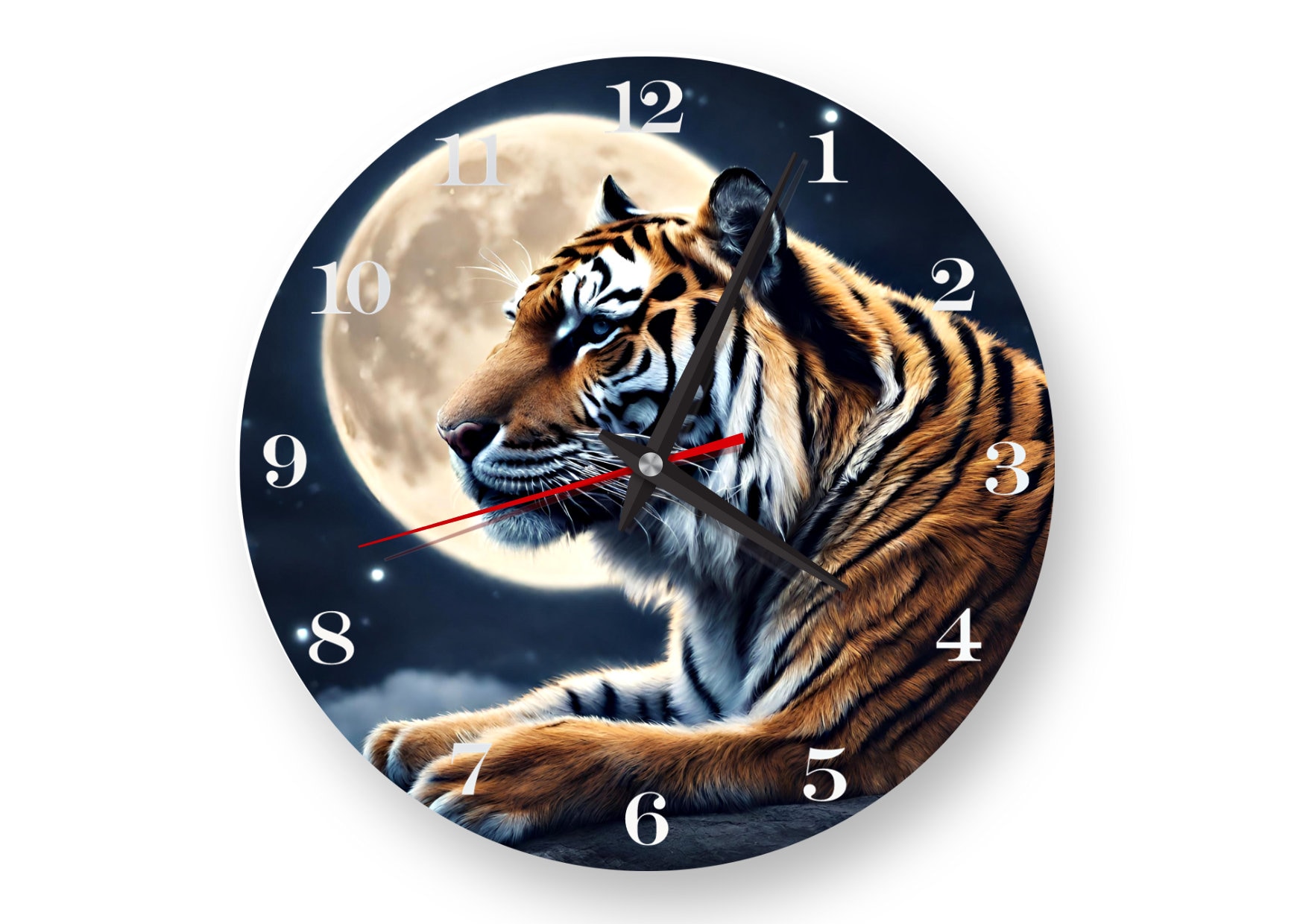 Tiger Wall Clock, Large Wall Clock , Uniqe Home Decoration , Art on ...