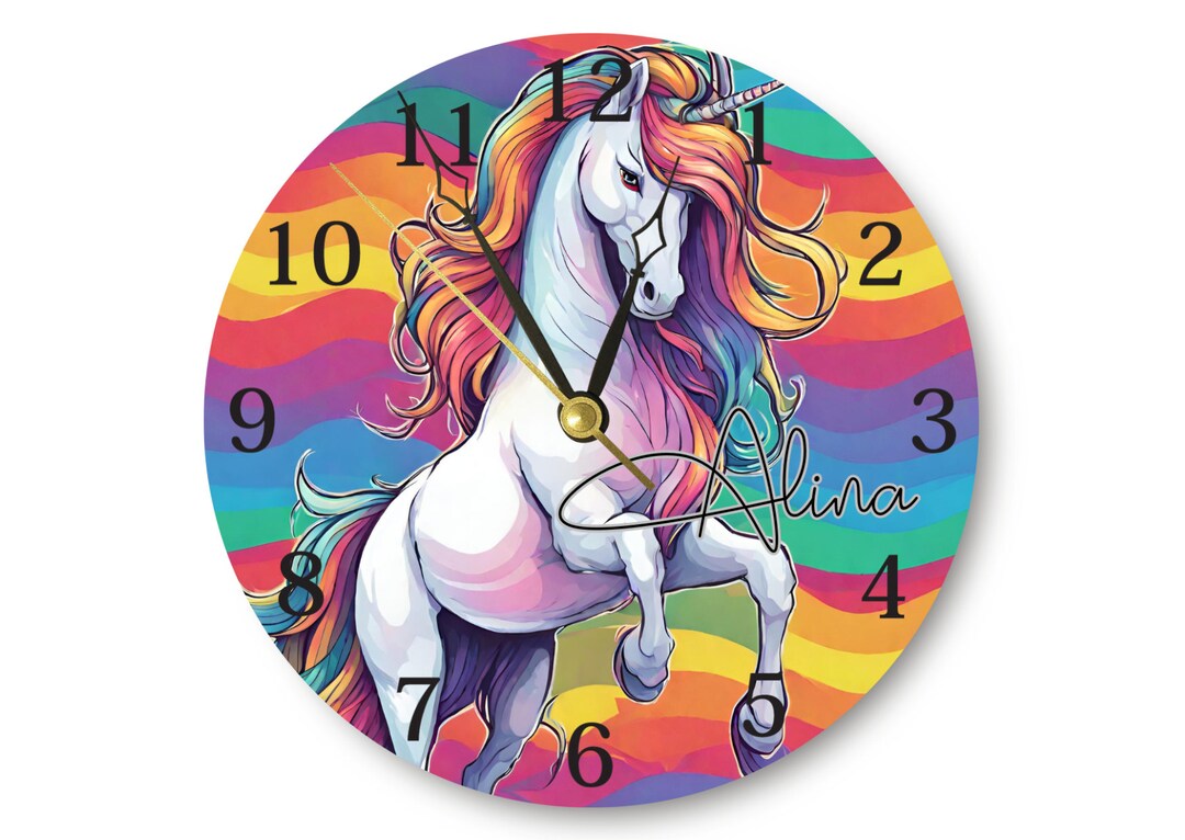 Unicorn Wall Clocks Office Wall Clock for , Personalized Children's ...