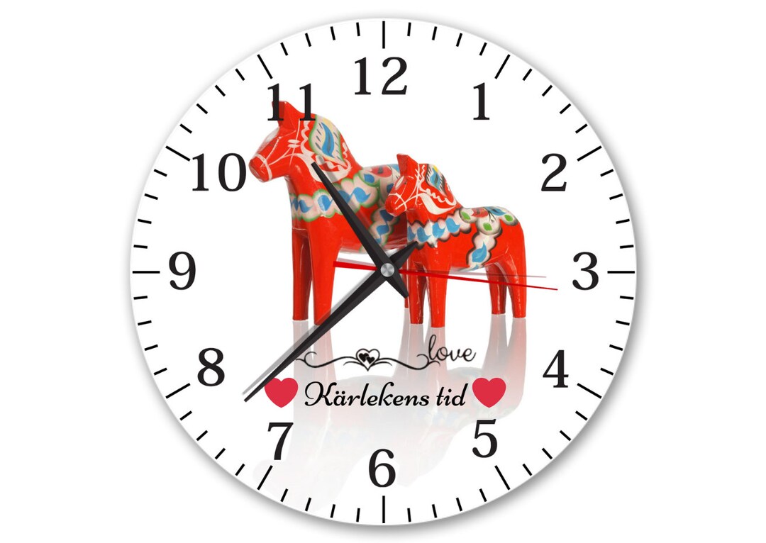 Dala Horse Wall Clock , Sweden Style , Personalized Swedish Gift ...