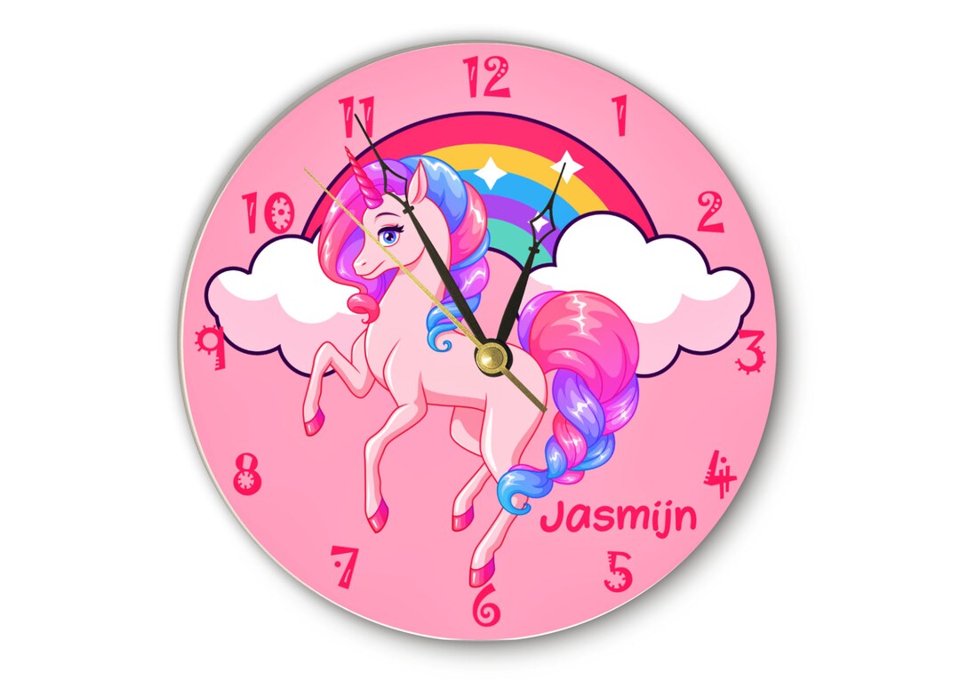 Magical Unicorn and Rainbow Wall Clock - Enchanting Decor for Kids ...