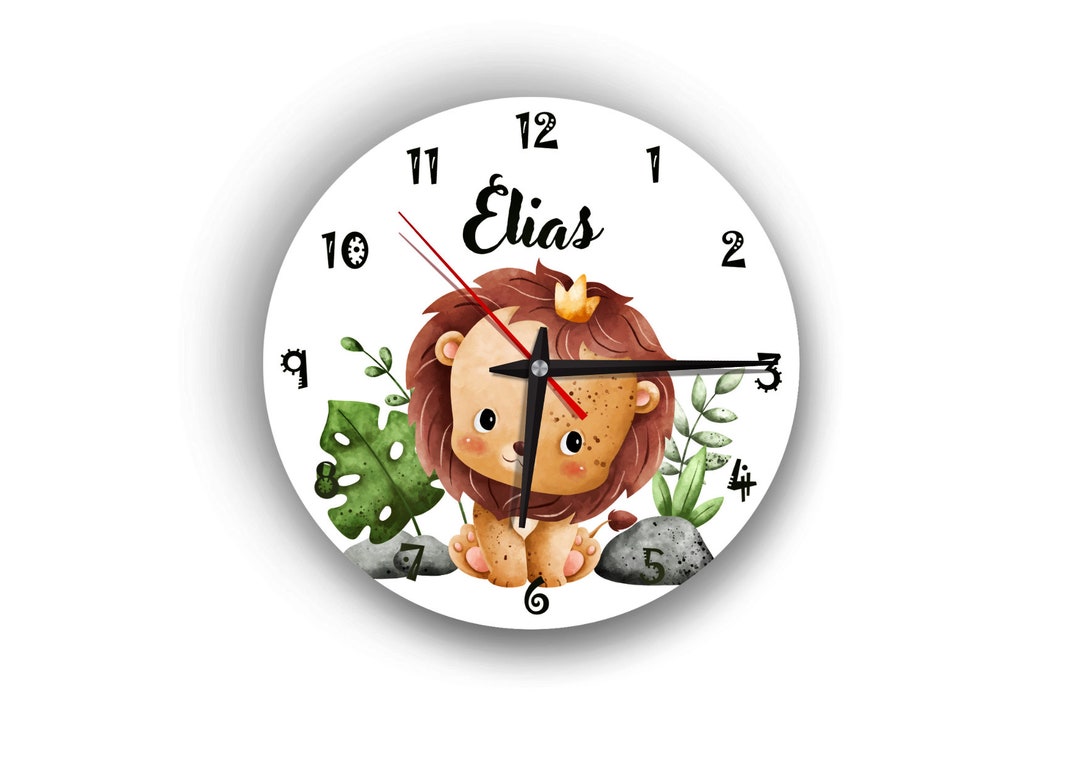 Baby Wall Clock Cute Lion King Wall Clock With Personalized Name, Boy ...