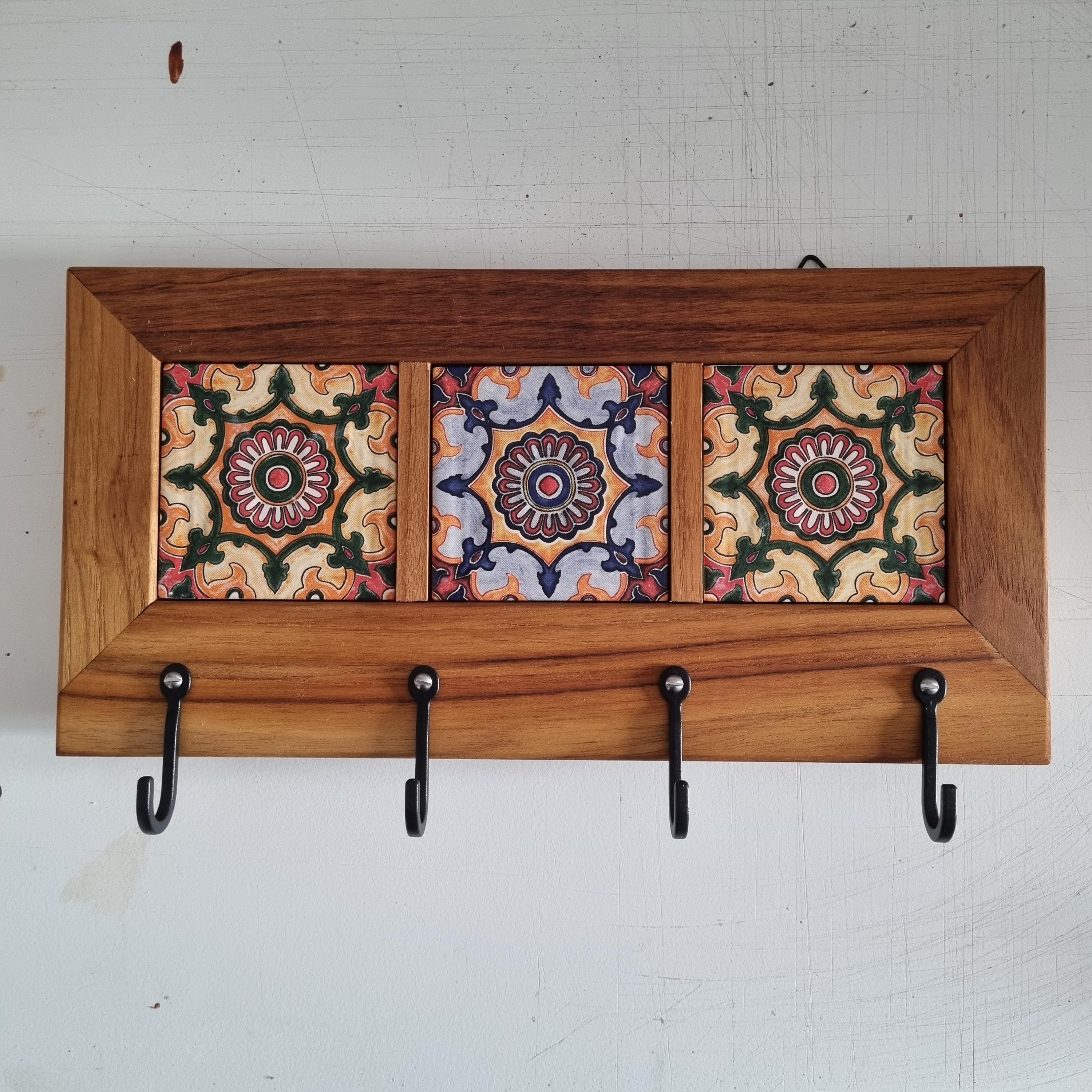 Solid Reclaimed Teak Wood Key Holder & Coat Rack – Durable Wall-mounted ...