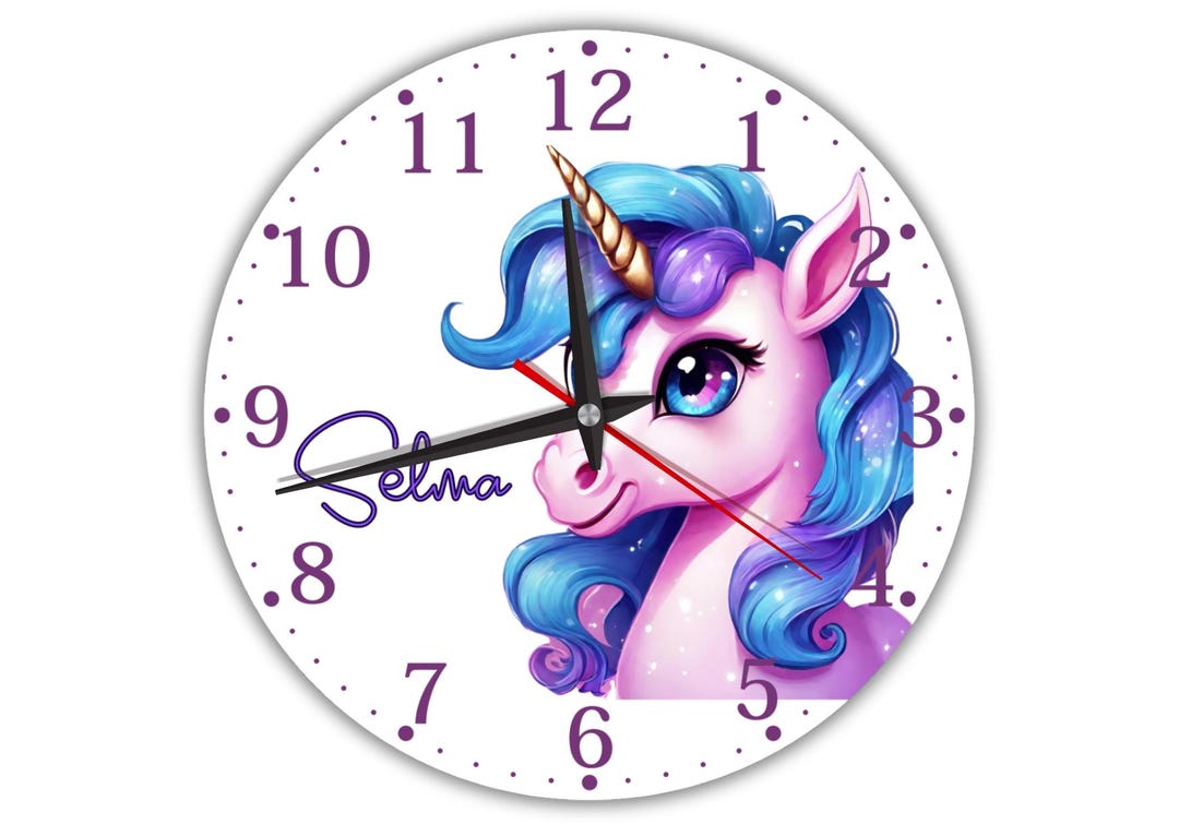 Unicorn Wall Clocks Large and Silent Wall Clock ,girls Wall Clock ...