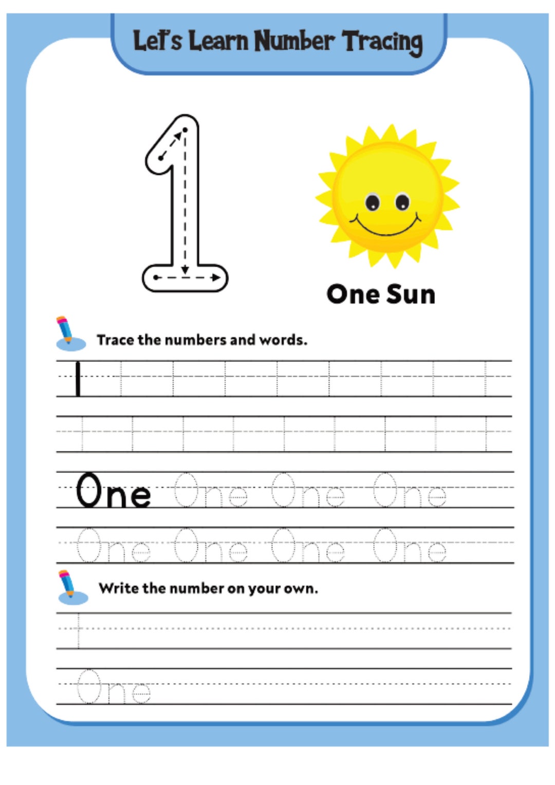 10 Pages Number Tracing Printable Worksheet. Preschool, Pre-k ...