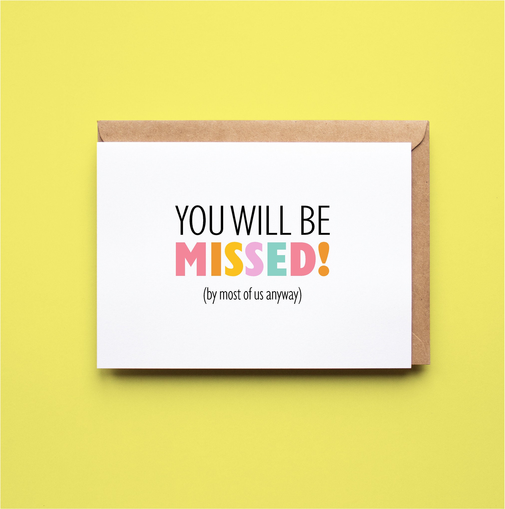 You'll Be Missed by Most of Us Funny Farewell Goodbye Greeting Card ...