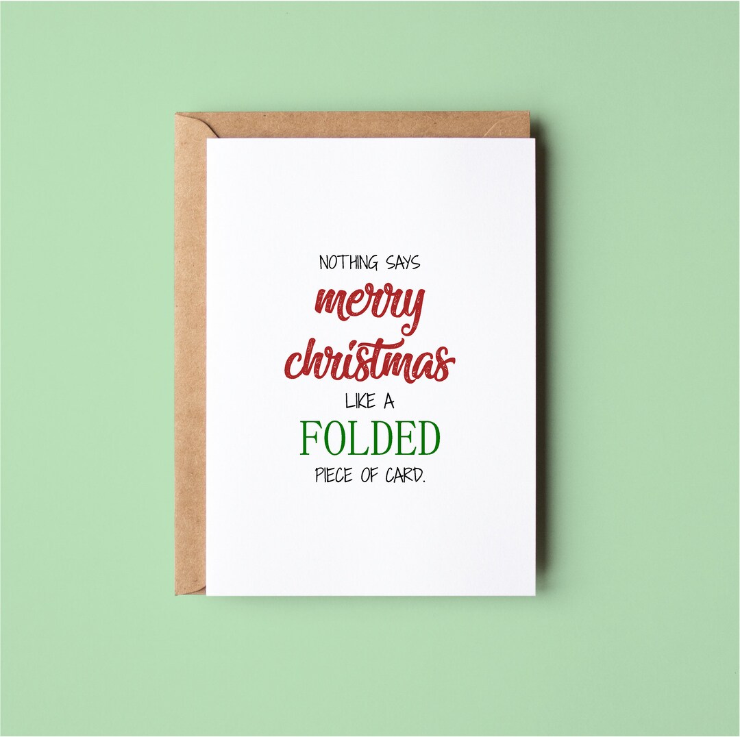 Folded Piece of Card Funny Christmas Greeting Card - Etsy