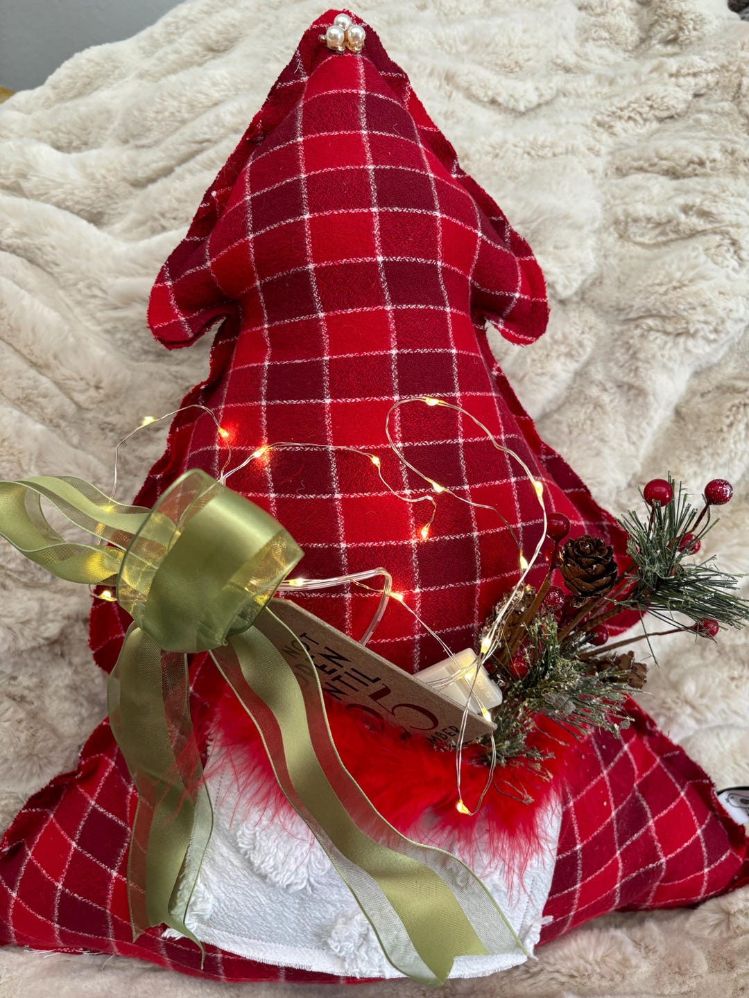 The Little Red Christmas Tree Pillow - Etsy