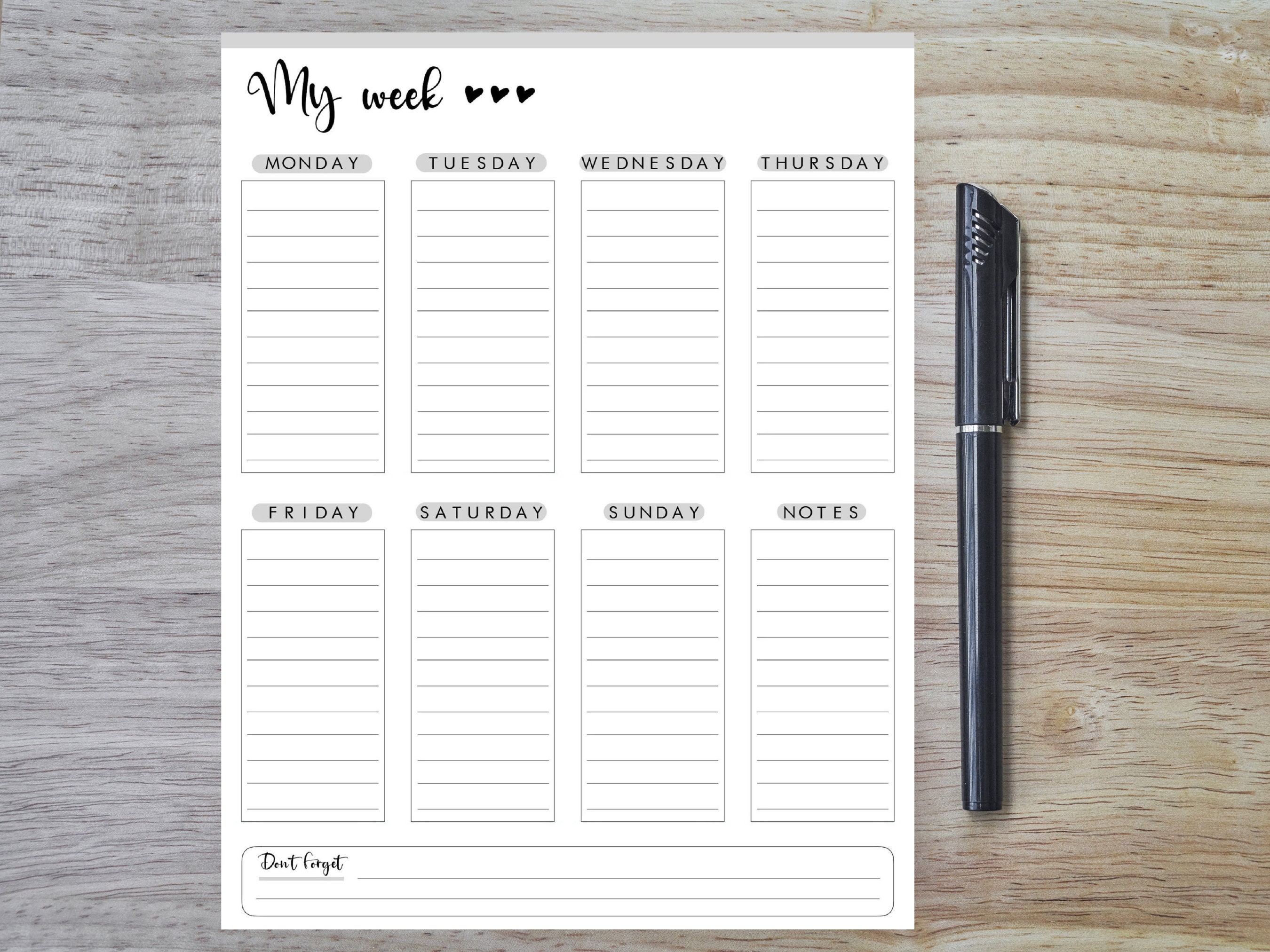 Weekly to Do List Printable, Weekly Task List Template, Weekly Planner ...