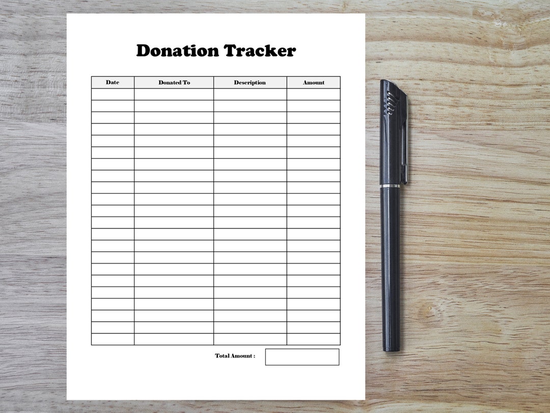 Donation Tracker Printable, Donation Log, US Letter Size, Digital ...