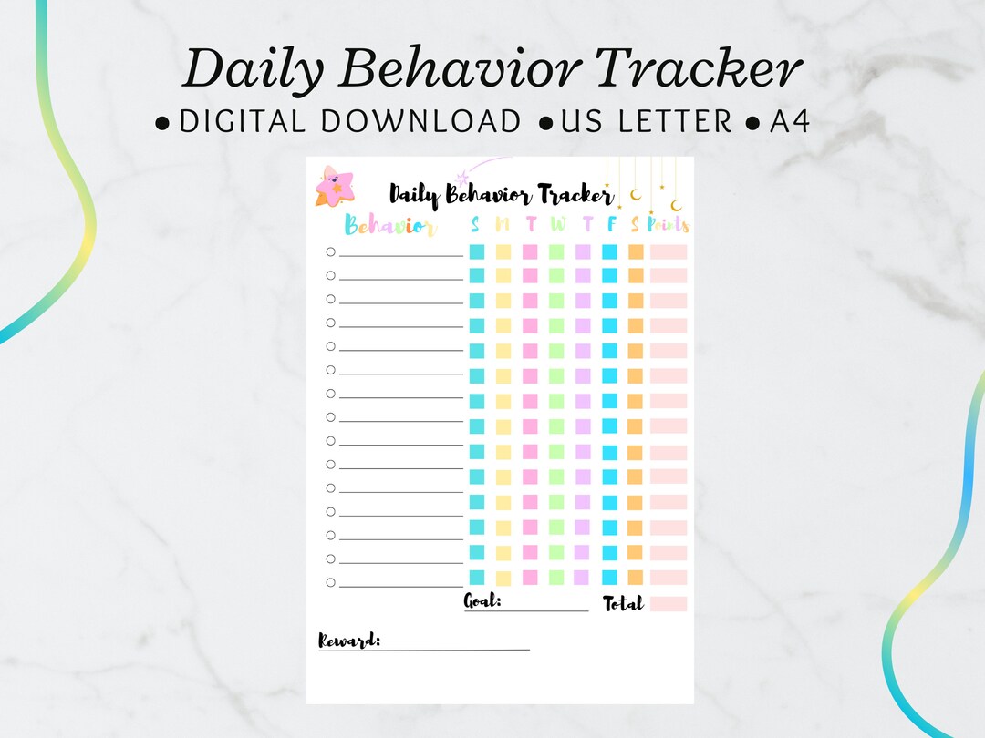 Interactive Kids' Behavior and Chore Chart: A Printable Tracker for ...