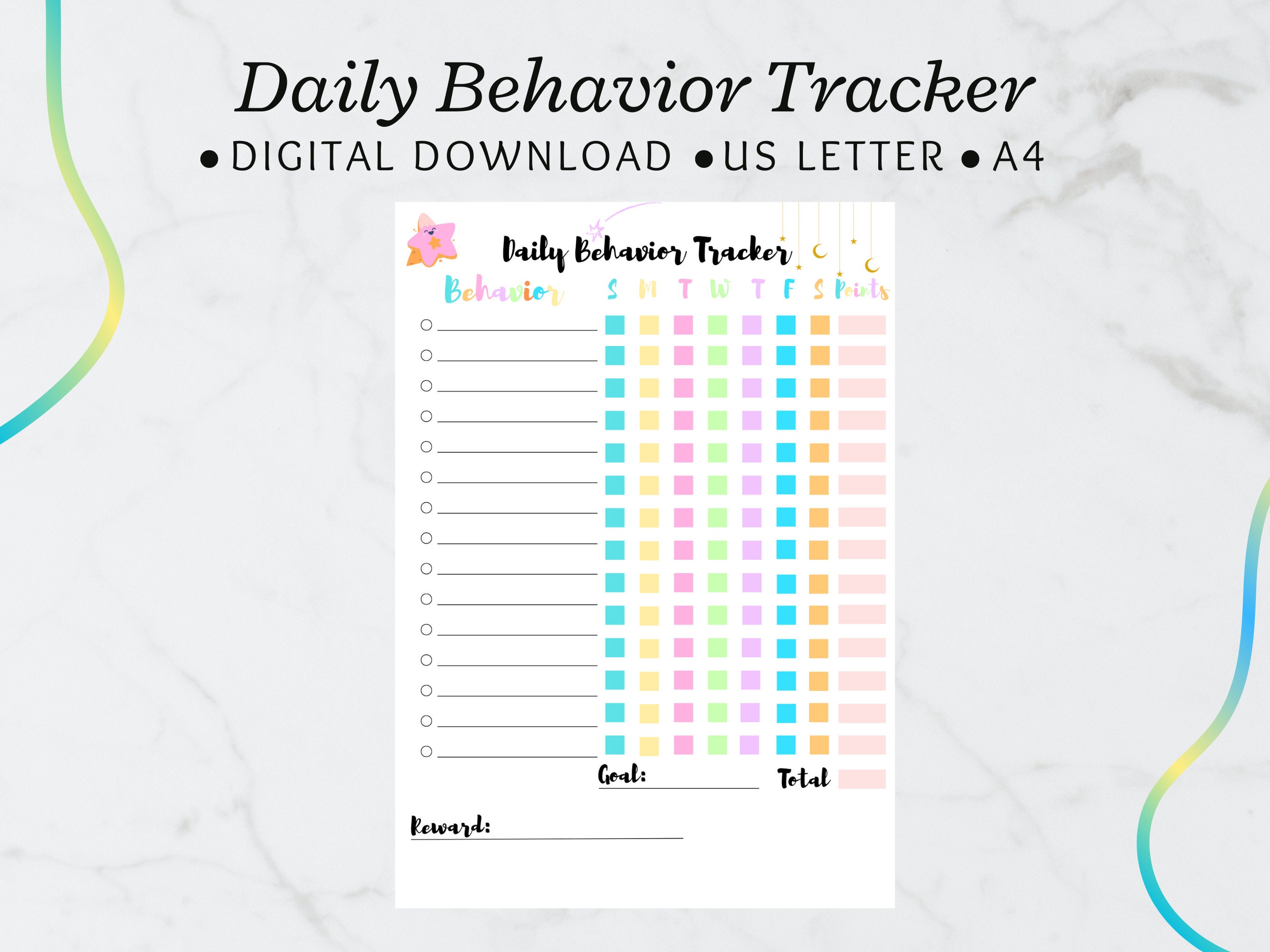 Interactive Kids' Behavior and Chore Chart: A Printable Tracker for ...