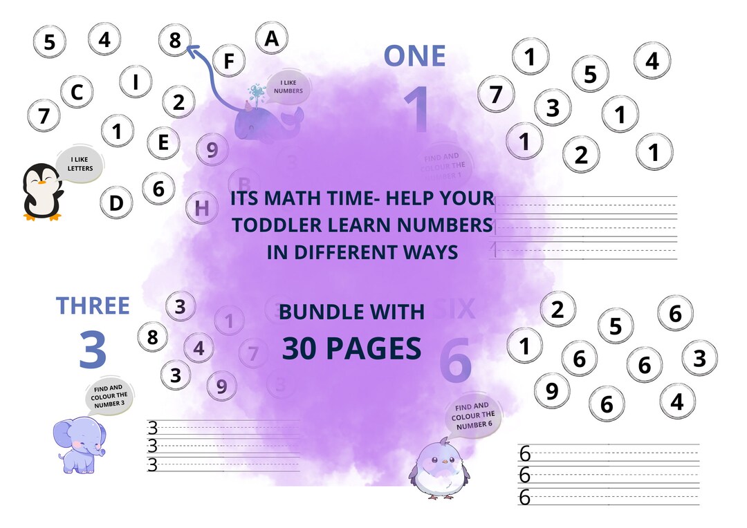 Preschool Worksheet for Toddlers,math Skills, Connect the Dots, Colour ...