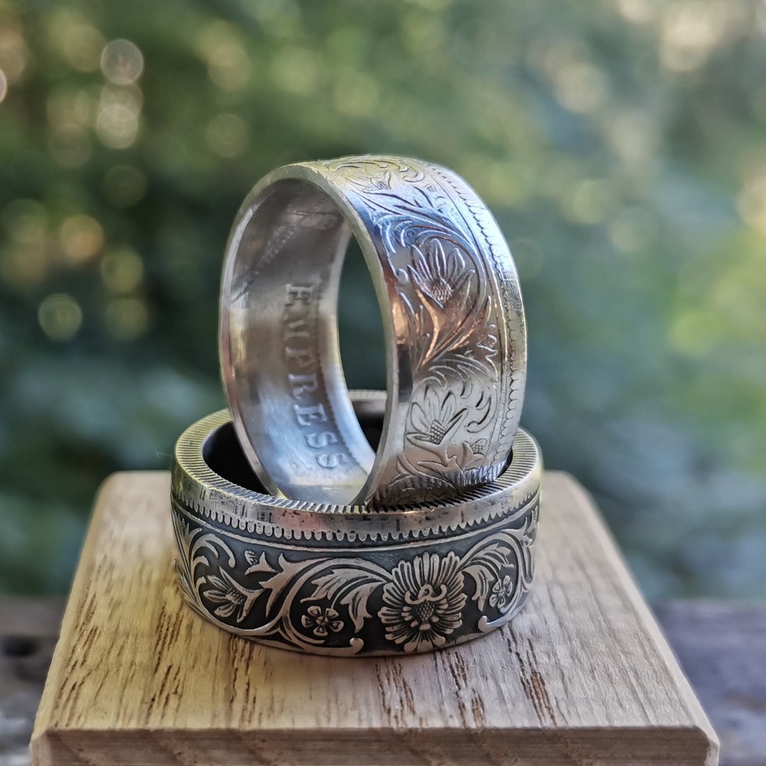 India Victoria Rupee Silver Coin Ring Unique Beautiful Ring Handmade ...