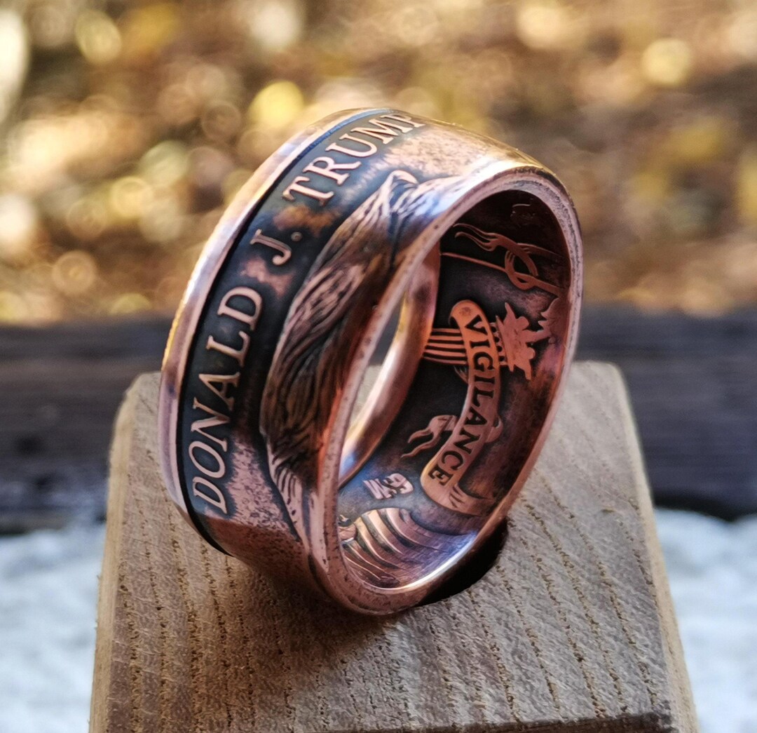Donald J Trump MAGA 2024 Vigilance Copper Coin Ring / Handmade Jewelry ...