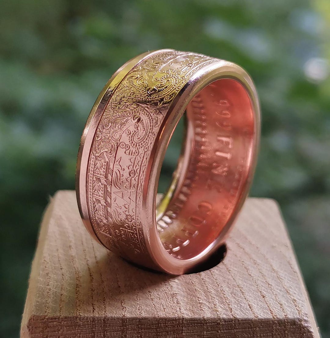 Aztec Mayan Calendar Copper Coin Ring Jewelry // Unique Handmade Aztec ...