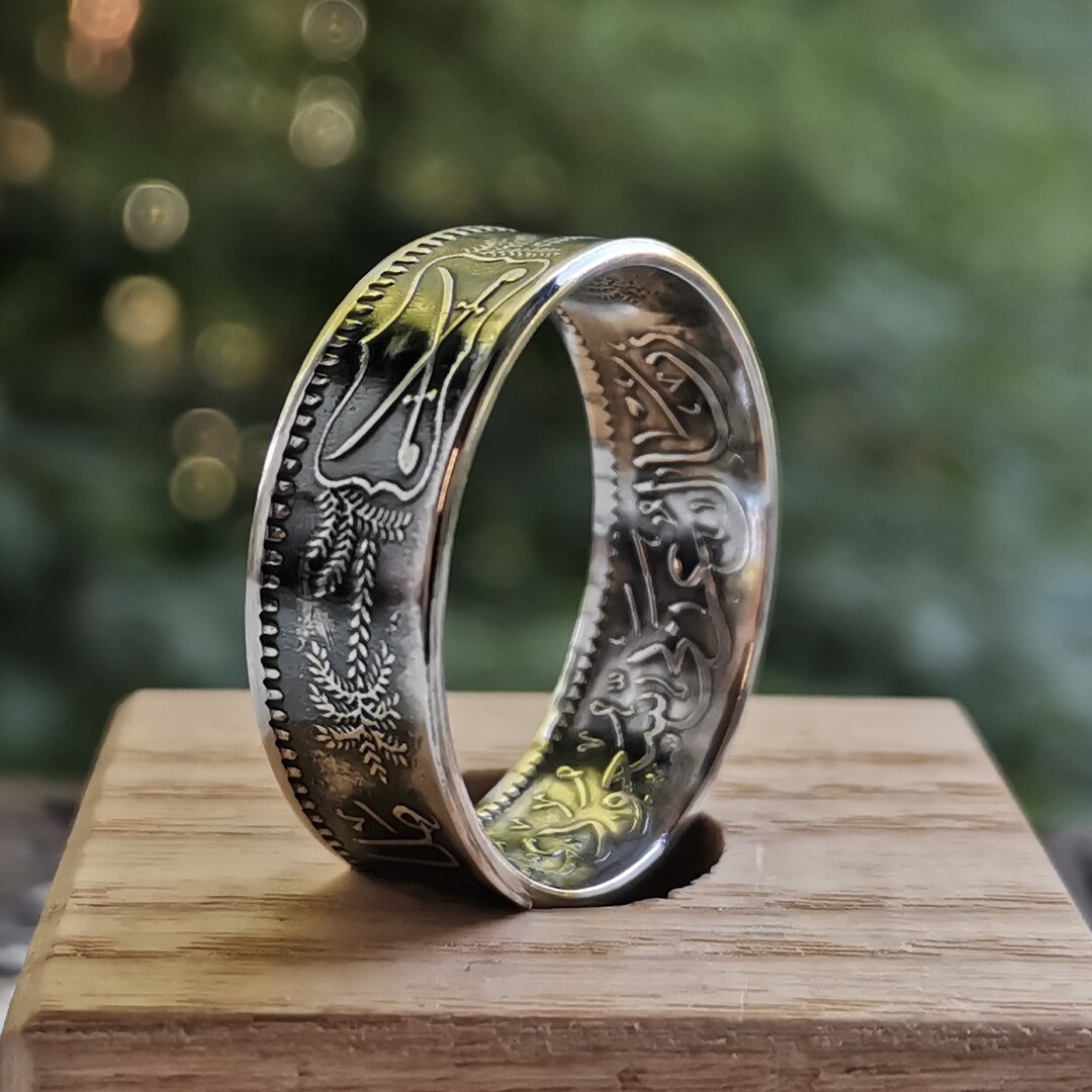 Saudi Arabia Riyal Silver Coin Ring//ring Handmade Jewelry Personal ...