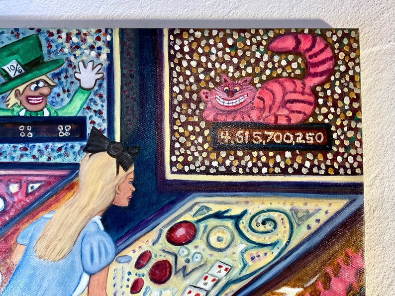 Original Wonderland Pinball Painting - Etsy
