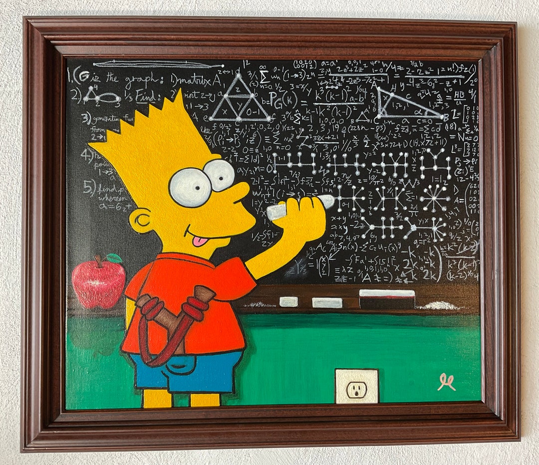 Original Bart Simpson Good Will Hunting Framed Oil Painting Portrait - Etsy