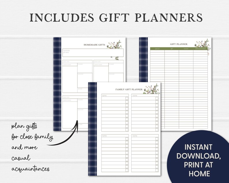 Farmhouse Printable Christmas Planner | Happy Planner and Letter Size ...