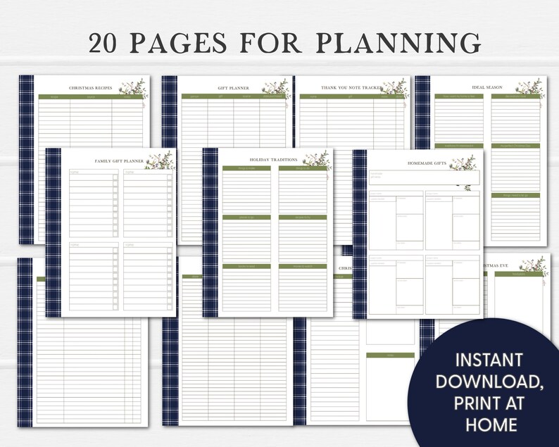 Farmhouse Printable Christmas Planner | Happy Planner and Letter Size ...