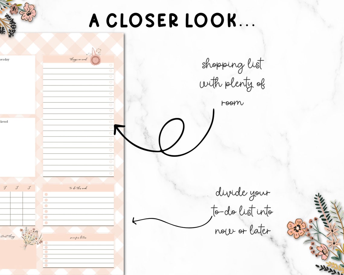 Printable Homemaker's Weekly Planning Sheet {springtime Busy Bee ...