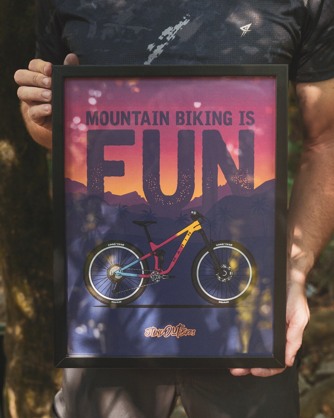 Mountain Biking is Fun Poster | Cycling Print | Bicycle Wall Art ...