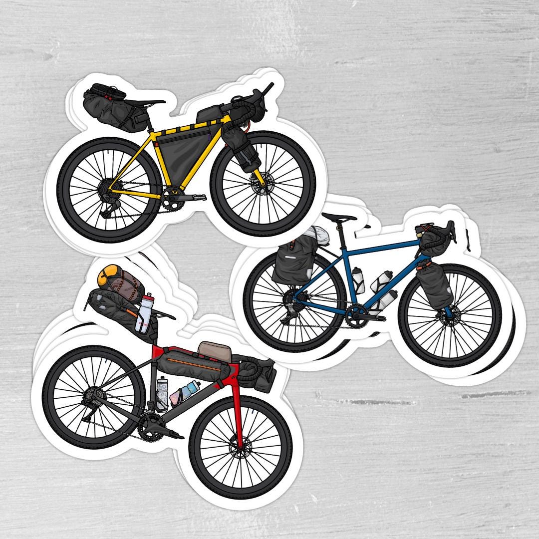 Bikepacking Bike Vinyl Sticker - Etsy