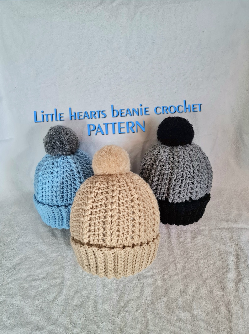 CROCHET Beanie PATTERN, Digital DOWNLOAD, Winter Hat for Adult, Beanie ...