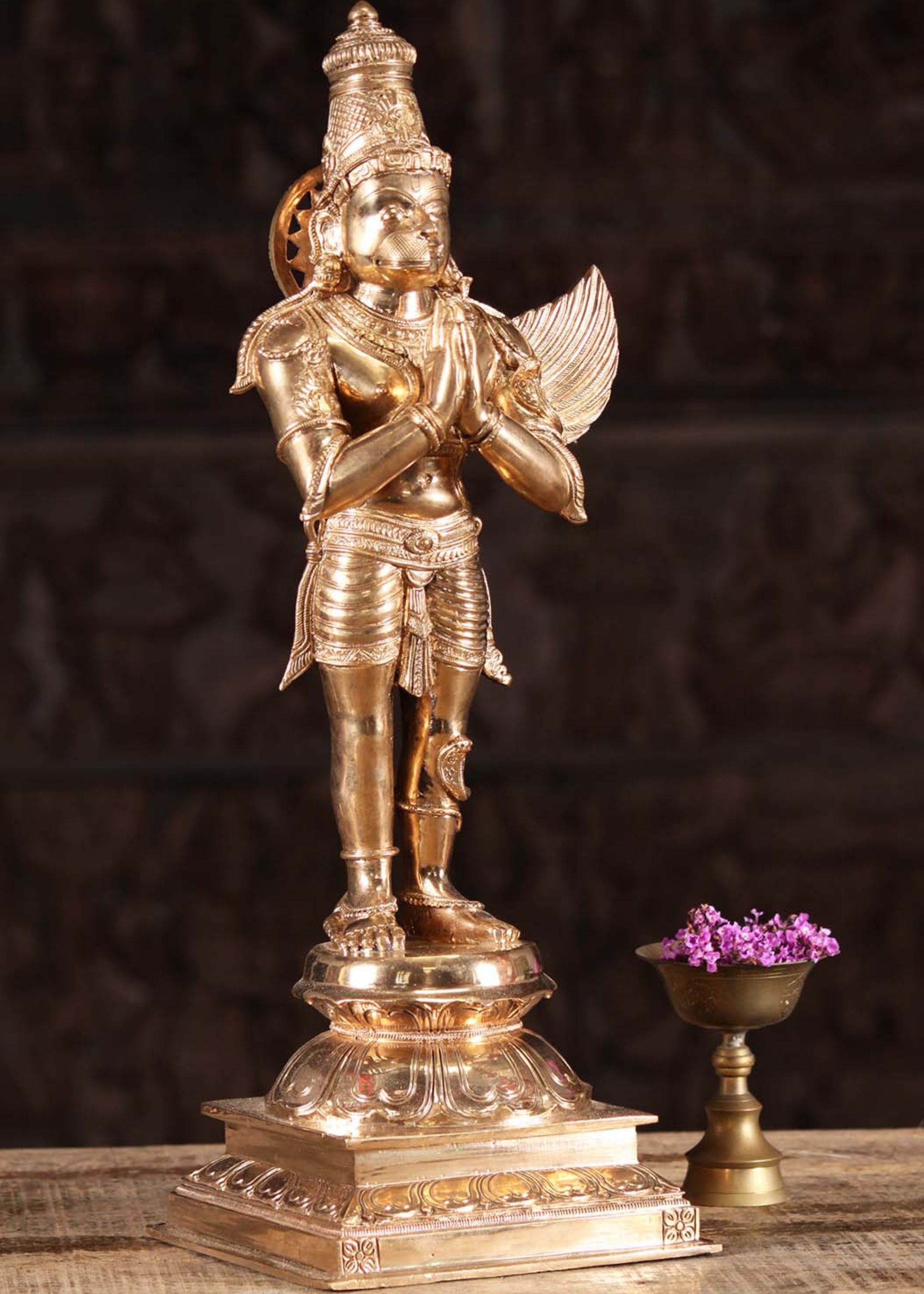Polished Bronze Statue of Half Garuda Half Hanuman Joined Together as 1 ...