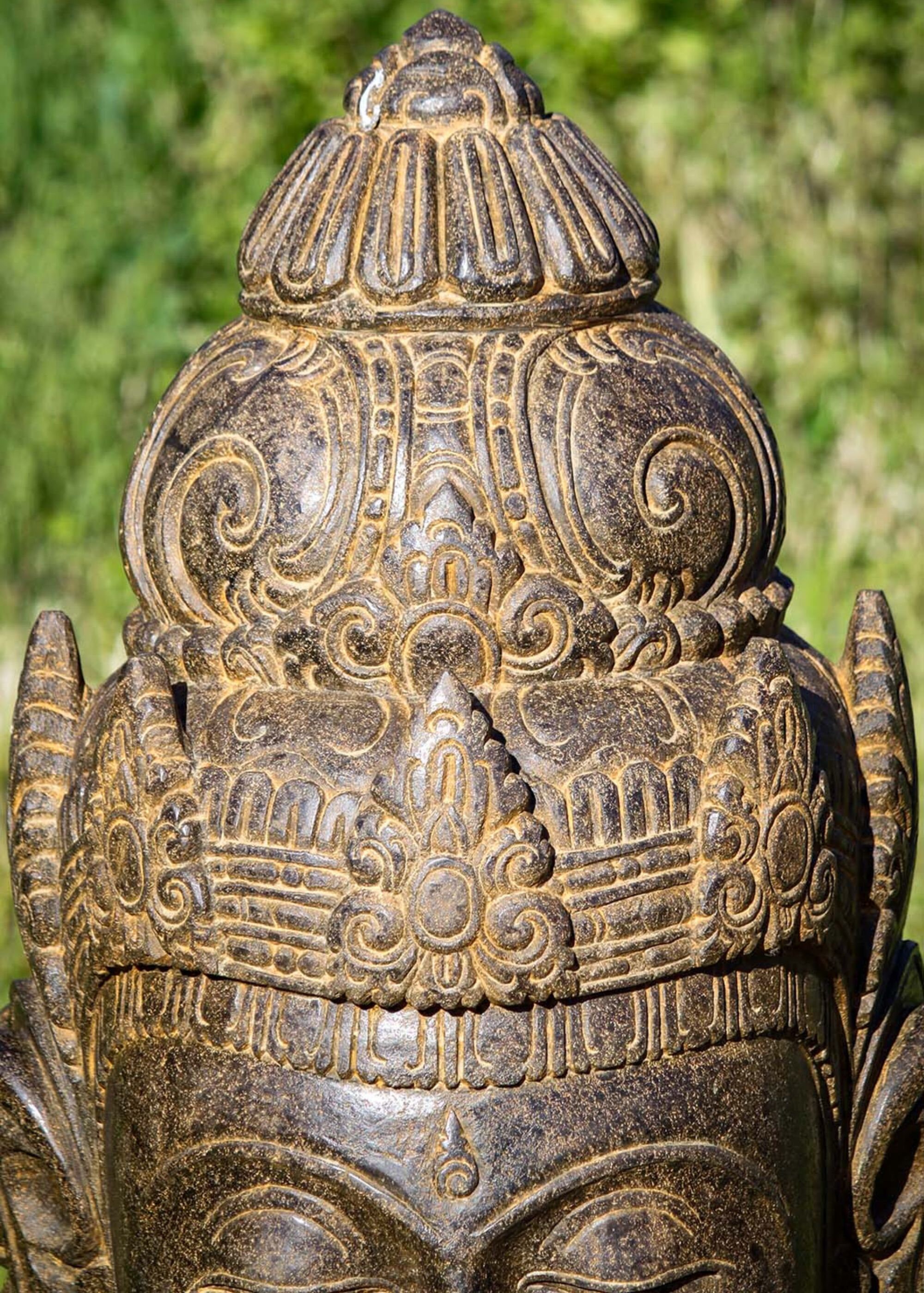 Hand Carved Lava Stone Devi Bust - Indonesian Garden Statue 32" - Etsy