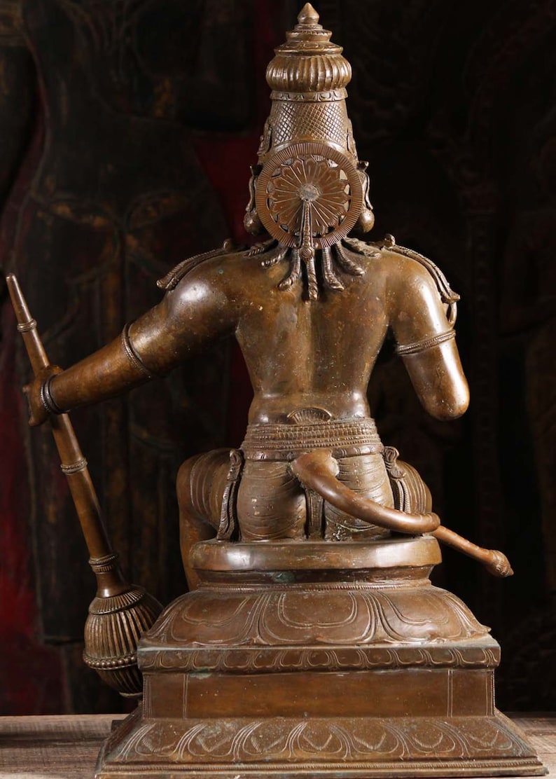 Bronze Hanuman Statue: Abhaya Mudra, Gada Club - South Indian Art, 24 ...