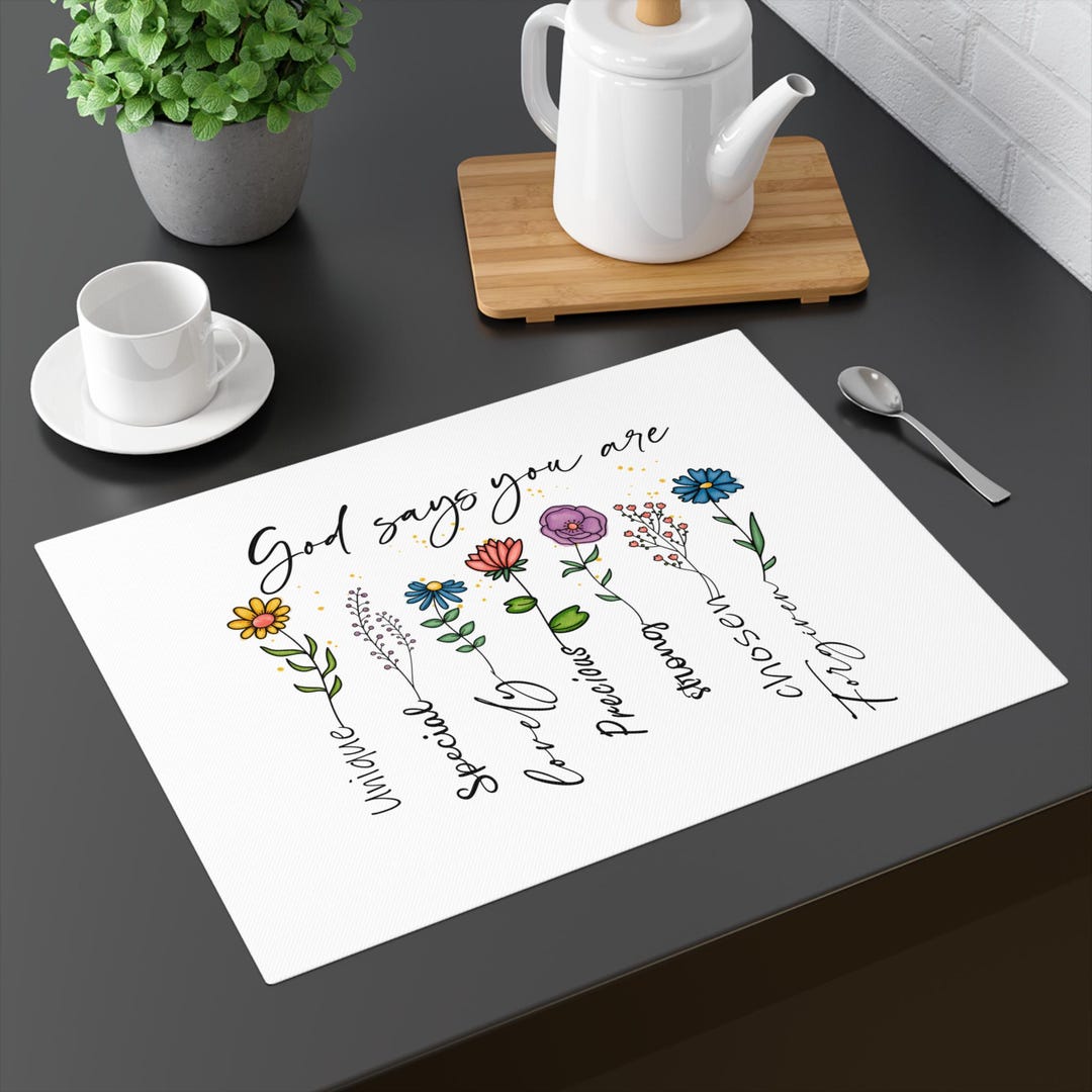 God Says You Are Placemat – Christian Table Decor – Faith Kitchen Gift ...