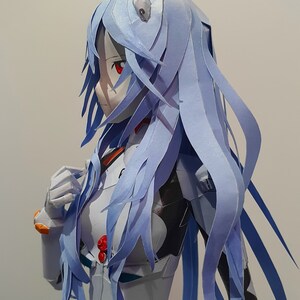 Rei Ayanami Long Hair Ver, Papercraft Figure, Digital, PDF Template ...