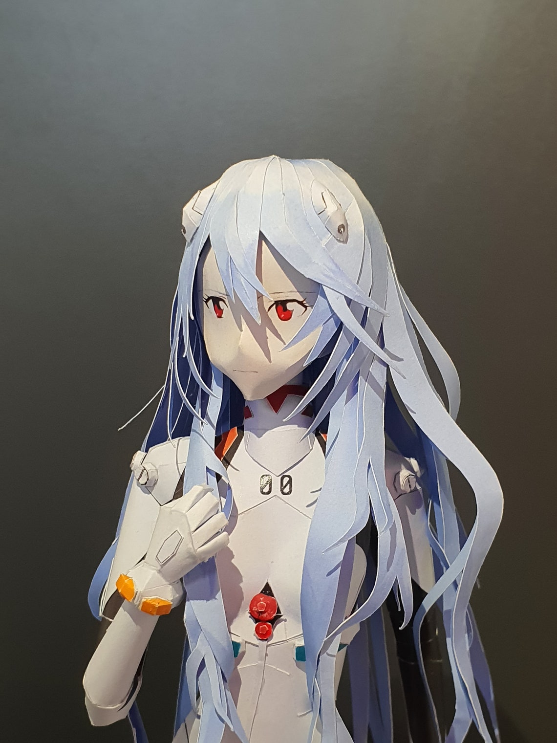 Rei Ayanami Long Hair Ver Papercraft figure Digital PDF - Etsy España