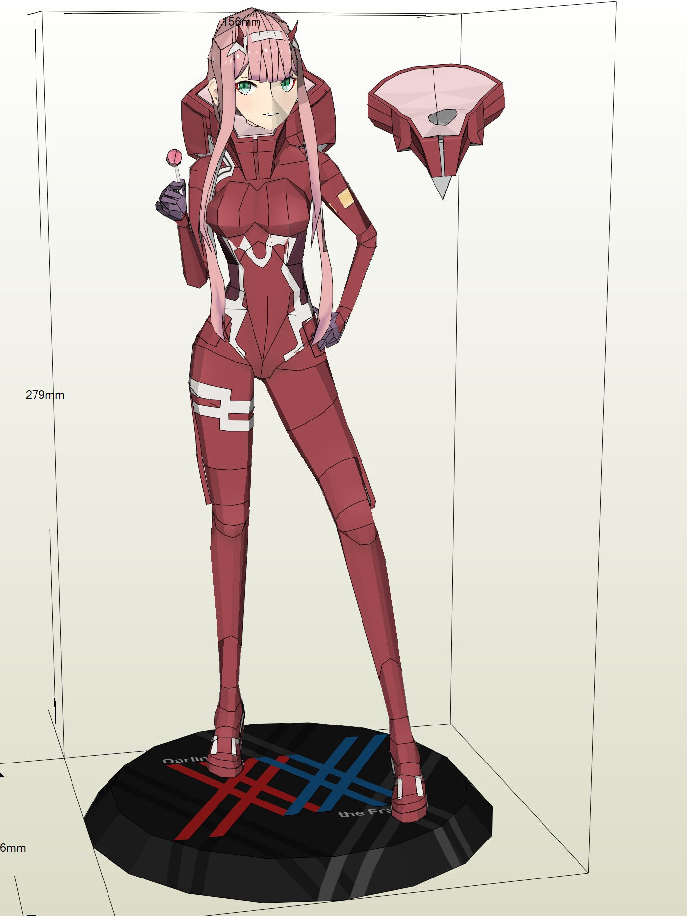Zero Two, Darling in the Franxx, Papercraft Figure, Digital, PDF ...